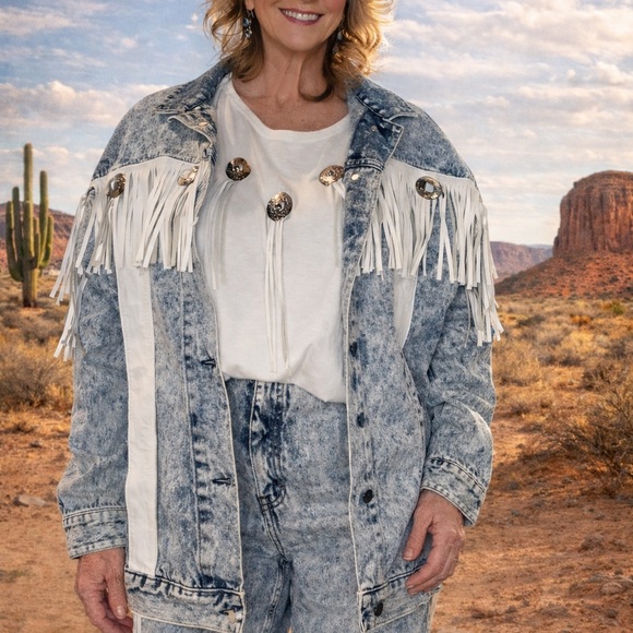 Opal by Hot Property | Jackets & Coats | Womens Acid Wash Fringe ...